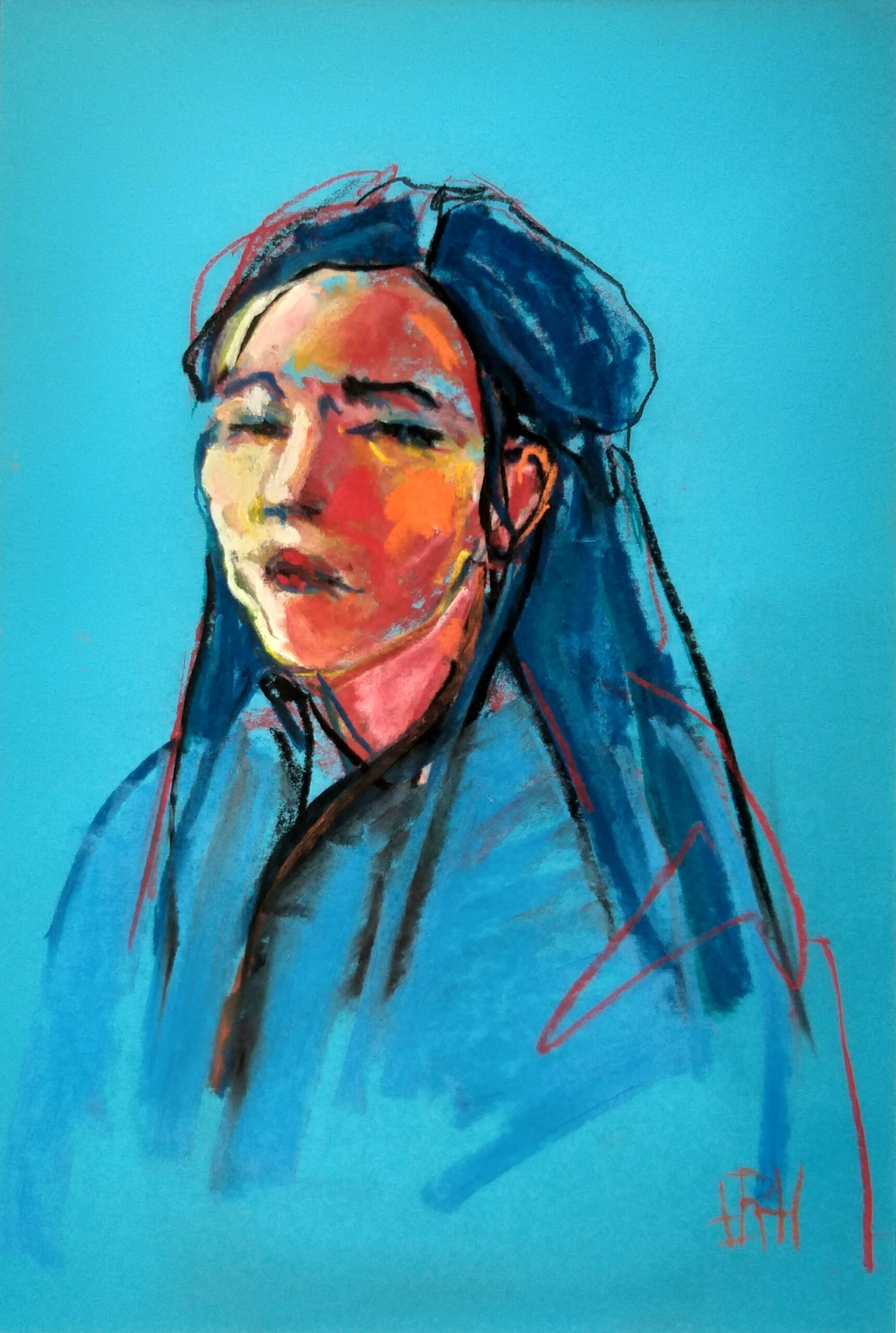 Ewa Rogala Portret Kobiety Na Niebieskim Tle Galeria Sztuki W Ewa Rogala Portret Kobiety Na Niebieskim Tle Galeria Sztuki W